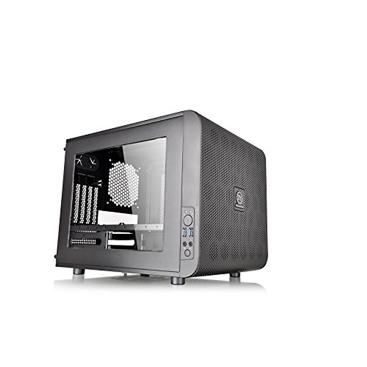 Thermaltake Core V21 SPCC Micro ATX, Mini ITX Cube Gaming Computer Case Chassis, Small Form Factor Builds, 200mm Front Fan Pre-installed, CA-1D5-00S1WN-00 Black