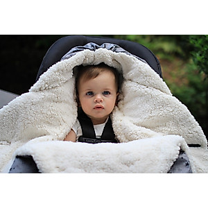 7AM Baby Car Seat Blanket - Multifunctional Car Seat Cover for Baby Boy & Girl, Winter Stroller & Car Seat Swaddle Blankets for Babies, Micro-Fleece & Plush Lined Warm Carseat Cover | Nido (Large)