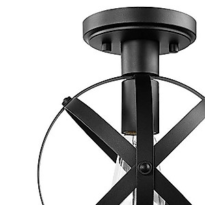 Globe Electric Tatum 1 Dark Bronze Flush Mount Ceiling Light 60877, Brown