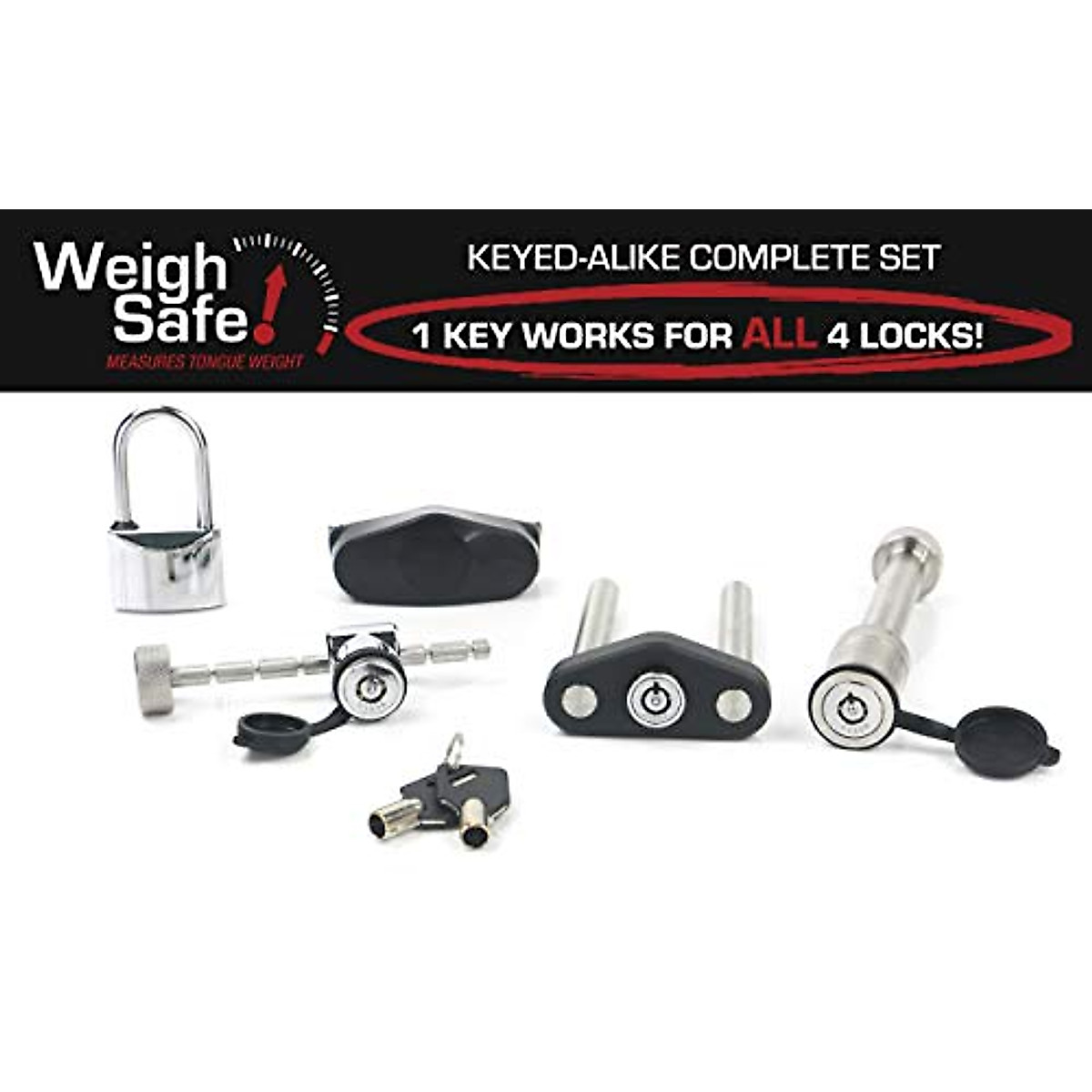 Weigh Safe TrueTow Weight Distribution WSWD8-2.5-SET with 4 Point Sway Control & Weight Gauge, 8" Drop 2.5" Shank 20,000 LBS Max GTW 2,200 LBS Max Tongue Weight Includes 2-5/16" TowBall, 4 Pc Lock Set