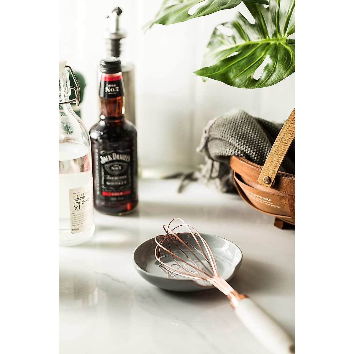 Miamolo Ceramic Spoon Rest for Kitchen Counter, Kitchen Spoon Holder for Stove Top, Cooking Utensil Rest with Drip Tray for Ladles Tongs Spatula, Dishwasher Safe, Light Gray