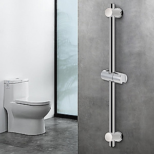 NearMoon Shower Slide Bar with Height/Angle Adjustable Handheld Shower head Holder, Bathroom SUS 304 Stainless Steel Shower Head Holder for Bath (Screw Mounted, Chrome Finish)