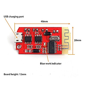 Audio Amplifier Board, Icstation Ḅḷụẹ-ṭọọṭḥ-Compatible Stereo Audio Amplifier Module 2x5W BT 5.0 Mini Amplifier Board 3.7V 5V for DIY Speakers