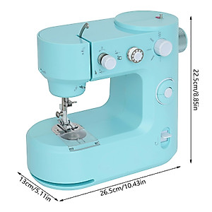 Multifunctional Sewing Machine, Stitch Travel Recharge Portable Craft Home Diy, Simple & Easy To Use, Perfect For Beginners, Electric & Pedal LED Homeuse Machine w/Free-Arm (Blue)