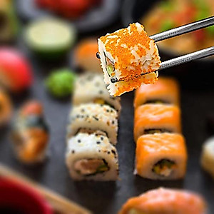 5 Pairs Stainless Steel Chopsticks JOMUCO Reusable Metal Chopsticks Dishwasher Safe Laser Engraved Pattern Chinese Korean Japanese Chopsticks Gift Set Easy to Use and Clean (Silver)