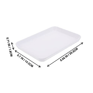 Rectangular Serving Tray 4pcs Decorative Serving Tray Melamine Snack Tray Plate Fruit Serving Tray Tea Drink Platter for Coffee Food Breakfast Dinner (White) Dining Tray