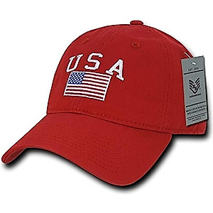Rapiddominance Relaxed Graphic Cap, USA Flag, Red