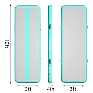 WelandFun Air Mat Tumble Track 10ft/13ft/16ft/20ft Inflatable Gymnastics Tumbling Mat 4/6/8 inchs Thickness Mats for Home Use/Gym/Yoga/Training/Cheerleading/Outdoor/Beach/Park wih Electric Air Pump