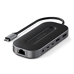 Satechi USB4 Multiport Adapter, USB C Hub 6 in 1 with 8K HDMI, 100W USB C PD Charging, USB C Data, USB-A, Ethernet, Audio Jack, for MacBook Pro/Air M1 M2 M3, Windows