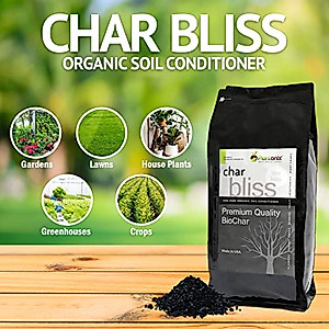 Char Bliss - Premium Biochar Organic Fertilizer Supplement - All Natural Soil Enhancer for Stimulating Plant Growth! Great for Potting and Gardening! (8 Quarts)