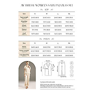 AW BRIDAL 2Pcs Sexy Womens Pajama Sets - Short Sleeve Silk Pajamas Long Pj Pants With Lace, Button Up Pajamas For Women, White, S| Clever Bridal Shower Gifts Bachelorette Gifts For Bride Pajamas