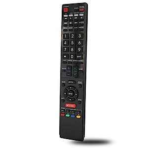 Replaced Remote Control Compatible for Sharp LC-60LE755U LC-60LE640U LC-46LE832U LC60LE820 LC-46LE835 LC-40LE830U AQUOS LED LCD HD TV with Netflix 3D Button