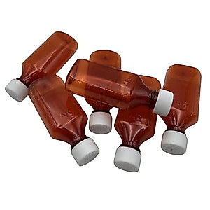 Sandhill Tools Graduated Amber Oval Medicine Bottles with Child Resistant Caps 4 Oz Travel Size Containers for liquids and Lotions (Pack of 12)