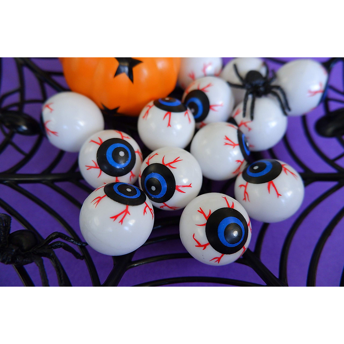 Halloween Eyeballs - 50 Pack Bag of 2" Plastic Eyeballs for Halloween Party Favor, Trick or Treat, Props and Decoration