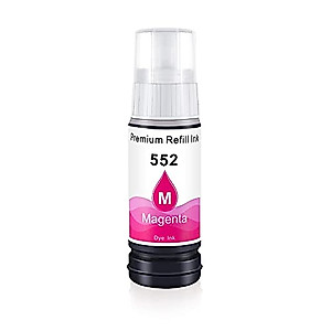 Omera Compatible Refill Bottle Ink Replacement for 552 T552 Work for EcoTank Photo ET-8550 ET-8500 All-in-One Wide-Format Supertank Printer (BK/PBK/ C/M/Y/GR 70ml, 6-Pack, for Daily Printing)