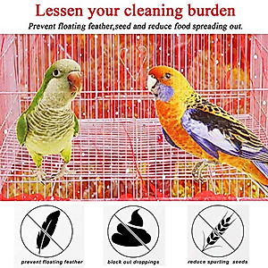 FYANER Bird Cages Cover Seed Catcher Birdcage Nylon Mesh Net Cover Skirt Guard Birdcage Covers(Not Include Birdcage)(Red-M)