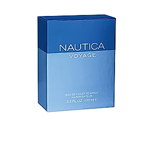 Nautica Voyage Eau De Toilette for Men - Fresh, Romantic, Fruity Scent - Woody, Aquatic Notes of Apple, Water Lotus, Cedarwood, and Musk - Ideal for Day Wear - 3.3 Fl Oz