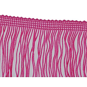HEARTWISH Fringe Trim Lace Polyerter Fibre Tassel 4inch（″） Wide 10Yards Long for Clothes Accessories and Latin Wedding Dress and DIY Lamp Shade Decoration Black Rose Pink
