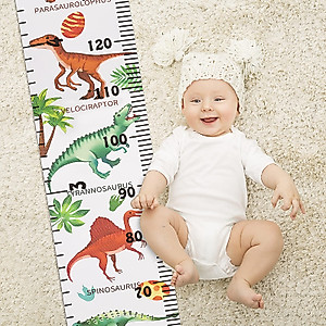 HIFOT Kids Dinosaur Growth Chart Height Measuring Chart, Canvas Wall Hanging Rulers for Baby Children Kids Boys Bedroom Decor