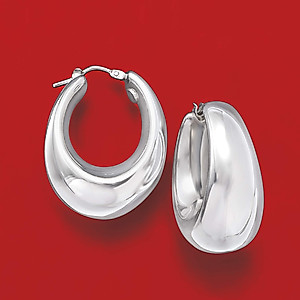 Ross-Simons Italian Sterling Silver Graduated Hoop Earrings