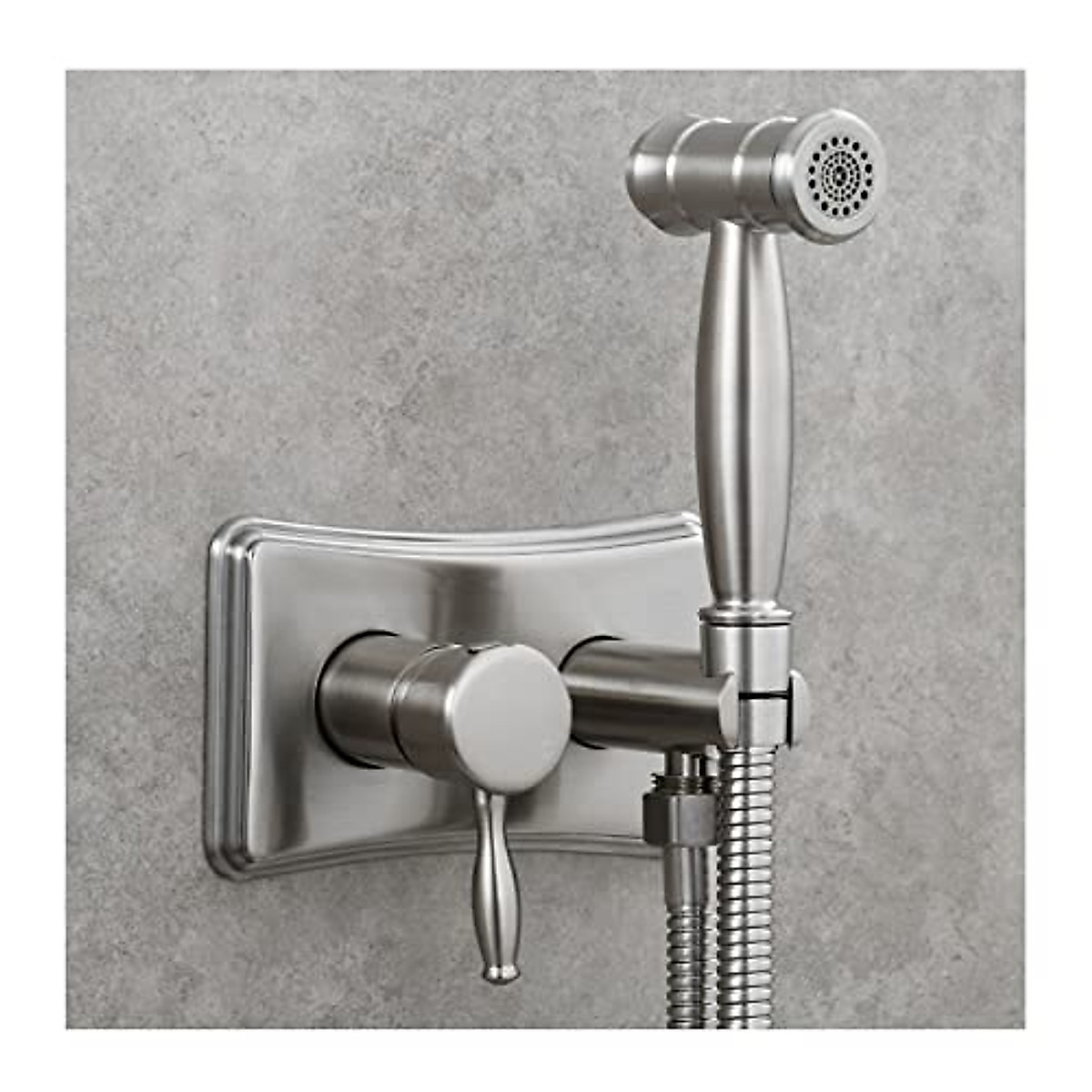 BINCAVIDOU Handheld Toilet Bidet Tap Wall Hot Water Faucet Spray Kit 2 Functions Portable Single Handle Concealed Fabric Diaper Shower Accessories,Black