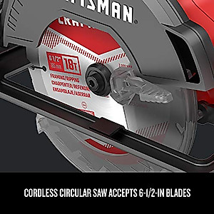 CRAFTSMAN V20* 6-1/2-Inch Cordless Circular Saw, Tool Only (CMCS500B)