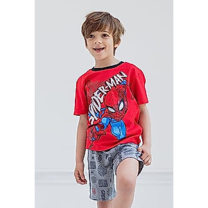 Marvel Avengers Spiderman Toddler Boys 4 Piece Mix n' Match T-Shirt & Shorts Set 5T