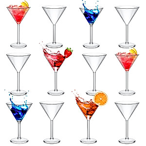 Plastic Martini Glasses 10 oz Acrylic Unbreakable Cocktail Glasses Plastic Cups Dessert Cocktail Cups Drinkware Drink Glassware for Mousse Home Bar Restaurant Wedding Festival Party Supply (12 Pieces)