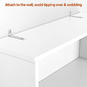 Yaheetech Over The Toilet Storage, Taller Bathroom Organizer Space-Saving Storage Cabinet with Adjustable Shelves and Double Doors, 77 in H, White