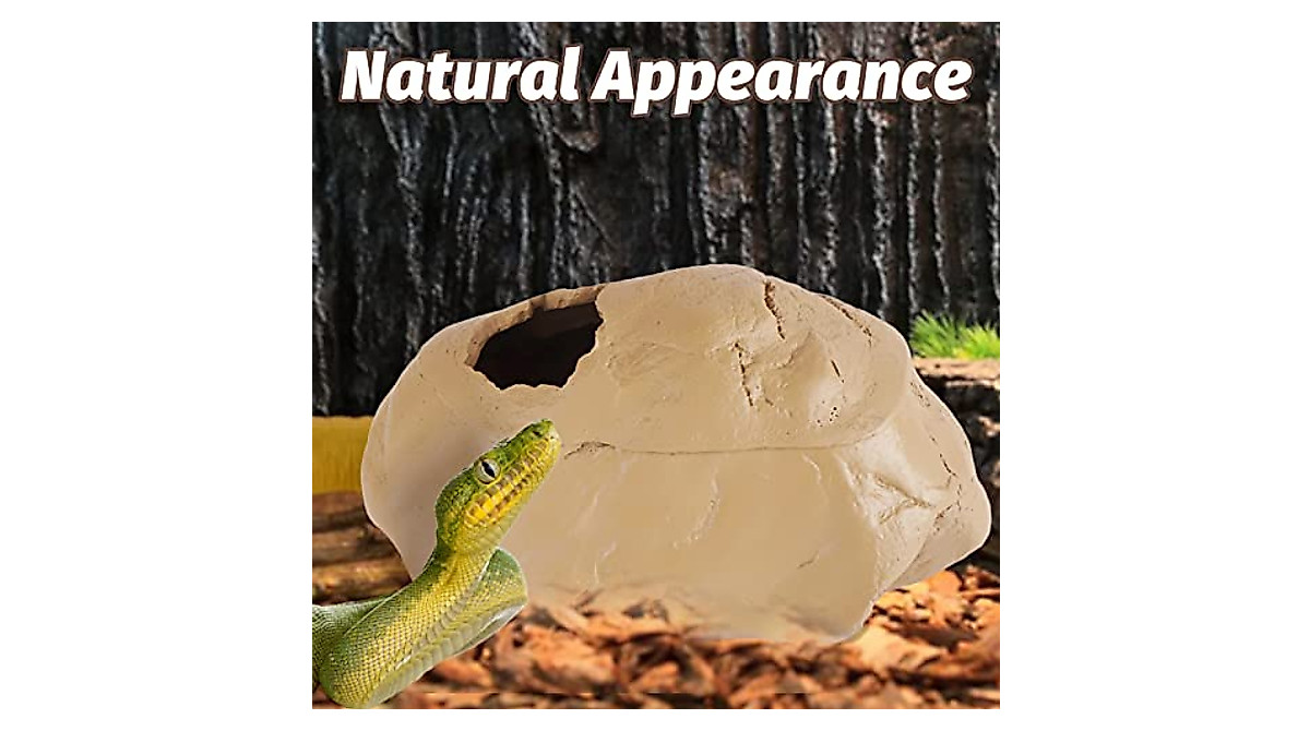 PINVNBY Reptile Hide Cave for Snakes & Geckos - Secure & Naturalistic
