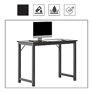 sogesfurniture Computer Desk 39.4 inches Sturdy Office Desk Meeting Desk Training Desk Writing Desk Workstation Desk Gaming Desk,Black