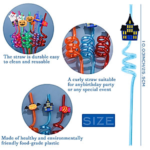 24Pcs Halloween party favors, Party Straw for Halloween Decorations Pumpkin Ghost Cat Halloween themed Party Straws for kids Girls Boys Favors