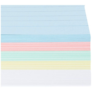 Silvine Luxpad A6 Lined Revision & Presentation Cards - Assorted Colours + White. 150 Cards Per Pad (6x4)