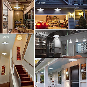 Motion Sensor Light Bulbs, 18W (150W Equivalent) E26 1500LM Motion Detector Dusk to Dawn LED Ceiling Light Bulb Automatic On Off Led Bulb for Garage, Porch, Basement, Hallway, Frontdoor - Cool White