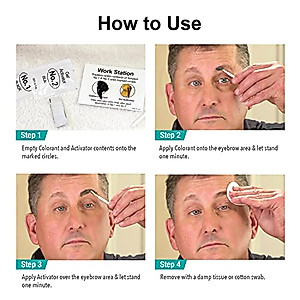 Sport Eyebrow Colorant, Men's Long Lasting Treatment to Cover Gray Brow Hairs, Medium Brown