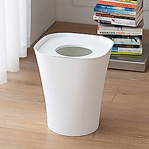 UNNIQ Trash can, Garbage Bin Household PP Material Trash Bin with Gland Placed in The Living Room Kitchen Bedroom (Color : Black)