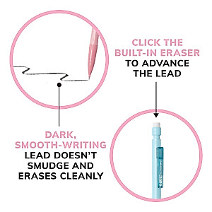 BIC Xtra Smooth Mechanical Pencils (MPNP24-BLK), Medium Point (0.7mm), Fun Pastel Color Pencils, Back to School, 24 Count