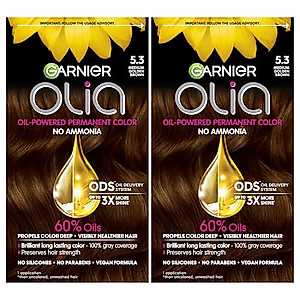 Garnier Hair Color Olia Ammonia-Free Brilliant Color Oil-Rich Permanent Hair Dye, 5.3 Medium Golden Brown, 2 Count (Packaging May Vary)
