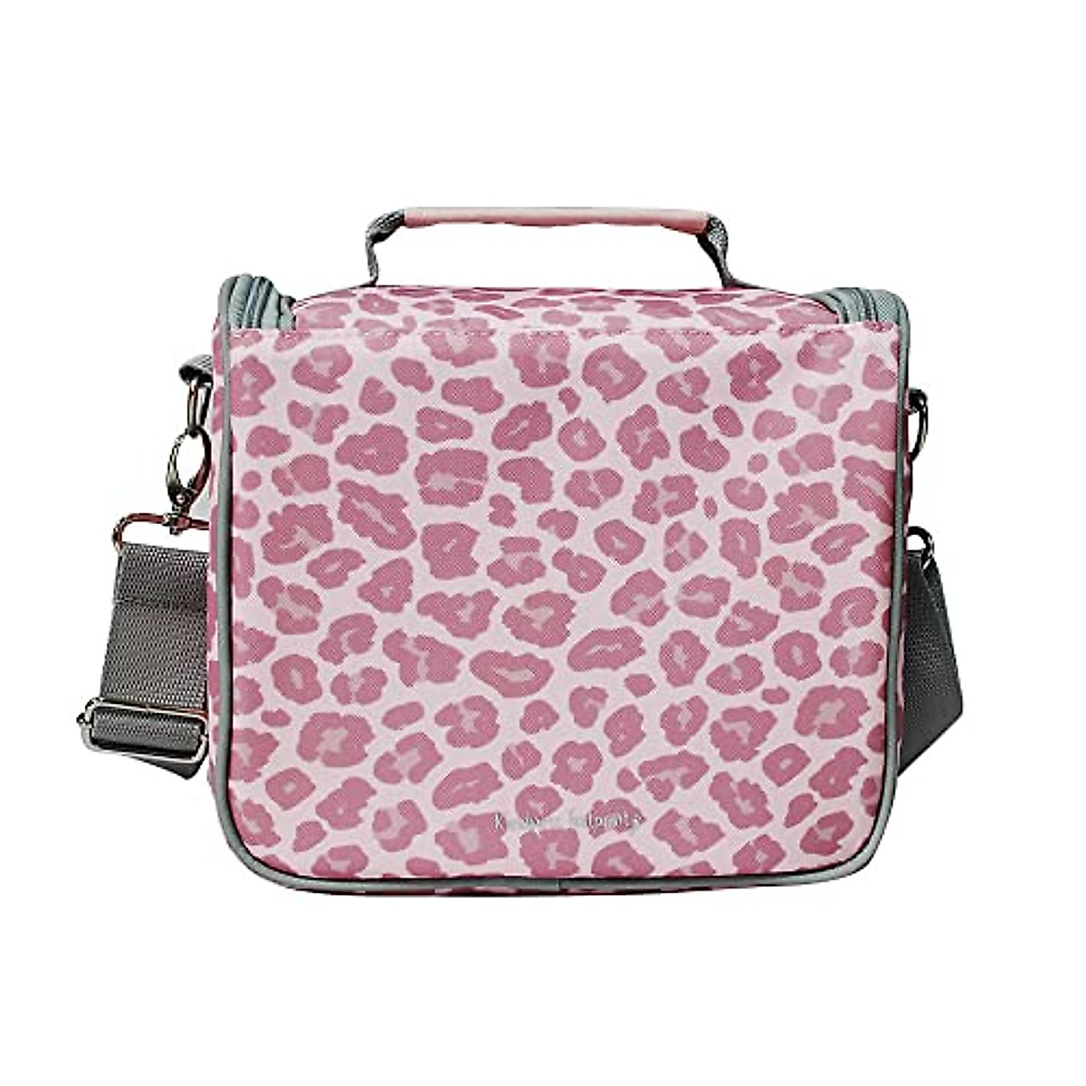 Kindness Footprint Lunch Bag Insulated Lunch Box Detachable Adjustable Strap… (Leopard Pink)