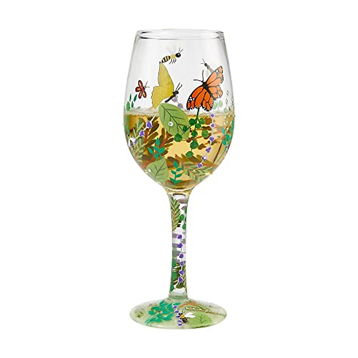 Enesco Designs by Lolita Organica Artisan Wine Glass, 15 Ounce, Multicolor,6007475