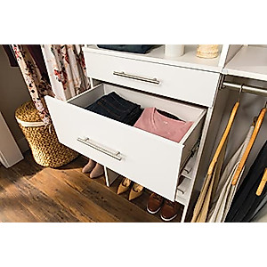 ClosetMaid SuiteSymphony Wood, Add On Accessory, Modern Style For Storage, Closet, Clothes, Size Units, Pure White/Satin Nickel, 25-Inch X 10-Inch Drawer