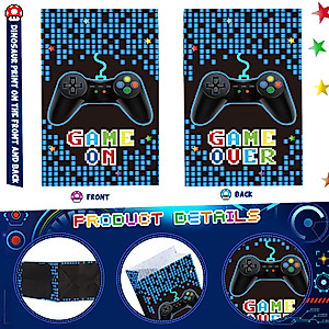24 Pack Gamer Party Favor Bags Video Game Party Supplies Theme Candy Goodie Bag Game on Party Bags with Stickers for Kids Birthday Party Decorations, 8.66 x 5.12 x 3.15 Inches