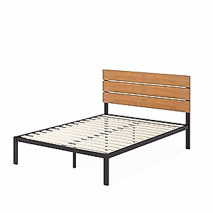 ZINUS Paul Metal and Bamboo Platform Bed Frame, Wood Slat Support, No Box Spring Needed, Easy Assembly, Queen