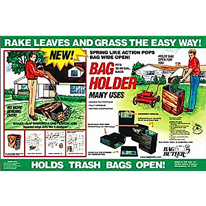 Bag Butler® Lawn and Leaf Trash Bag Holder Holds 30-42 Gallon Bags Open For Easy Filling. No Assembly Required. Made in U.S.A.