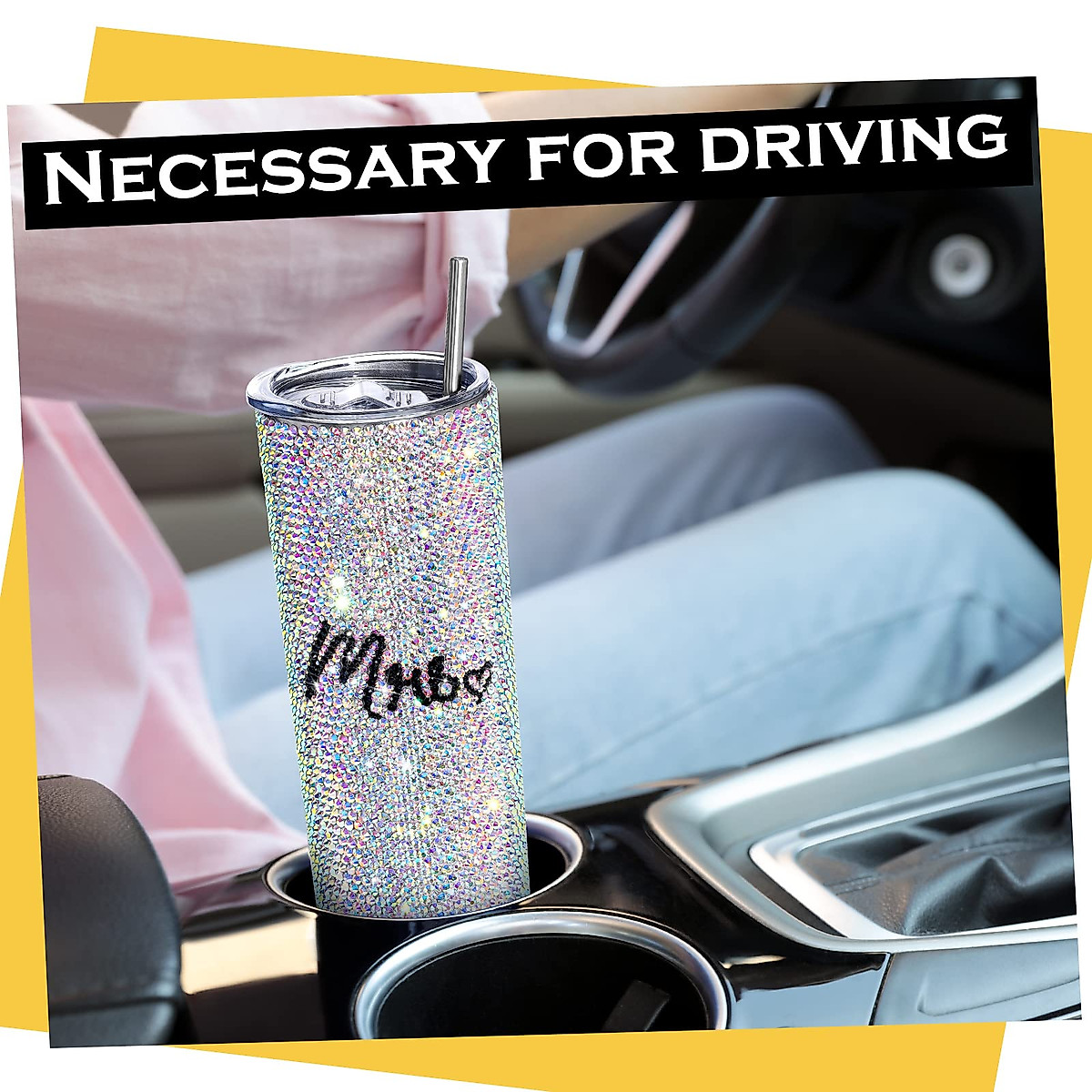 Bling Diamond Mrs Tumble Cup Bridal Insulated Tumbler with Reusable Straw Bride Miss to Gift Maid of Honor for Bridal Shower Engagement Gift Bachelorette Party(AB Color, Stylish Style)