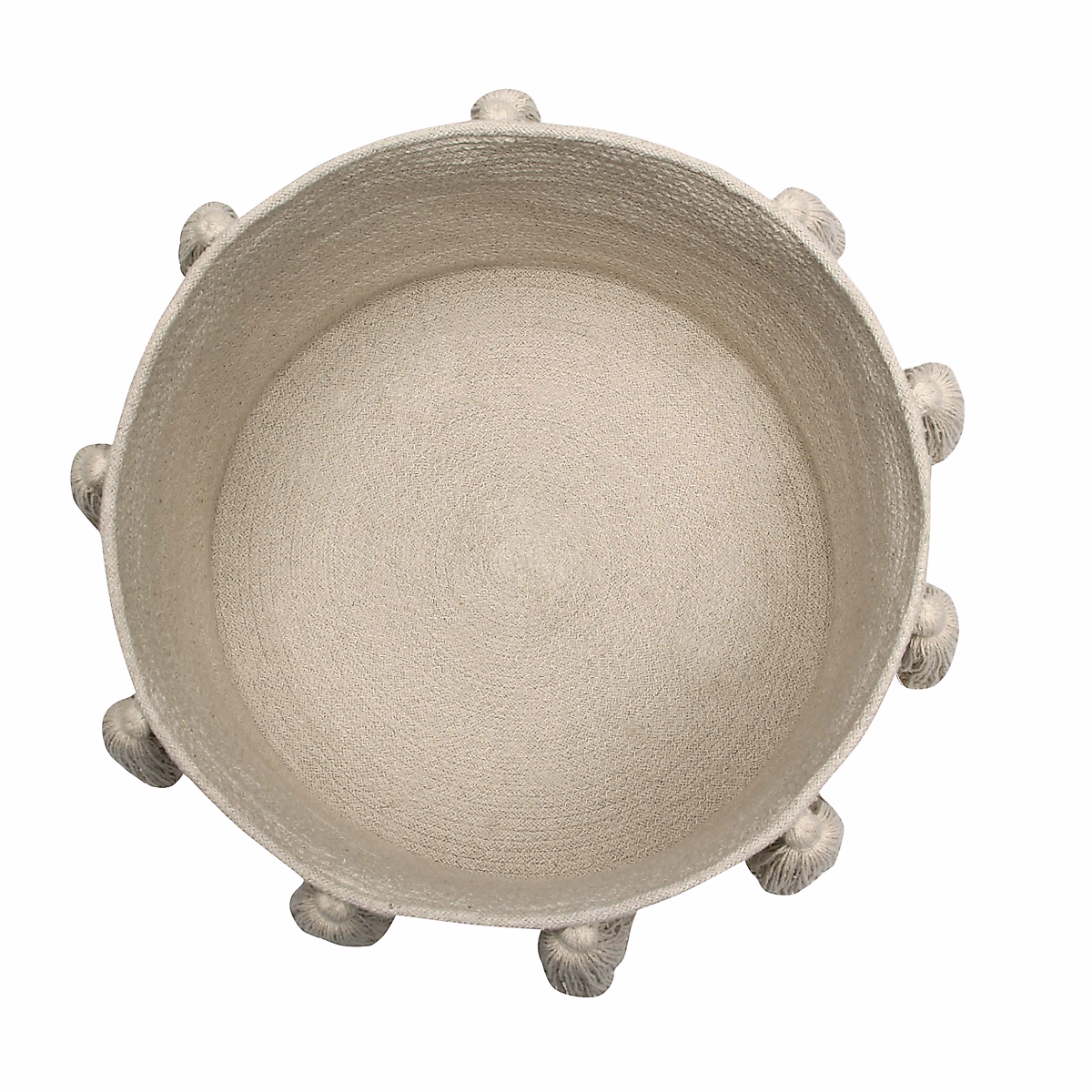 Lorena Canals - Decorative Basket for home storage, nursery, living room, play area, kids' room and much more. Handmade with 100% natural cotton and non-toxic dyes. Natural. Dimensions: 1' x Ø 1' 6''.