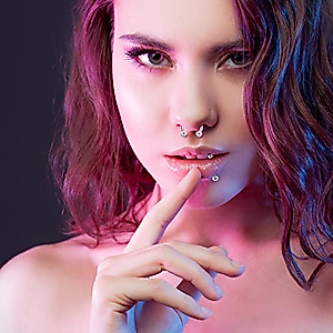 LOYAL BOOK 104pcs Piercing Kit 14G16G Belly Button Piercing Kit Septum Piercing Kit Belly Piercing Kit Piercing Kits for all piercings (Stainless steel color)