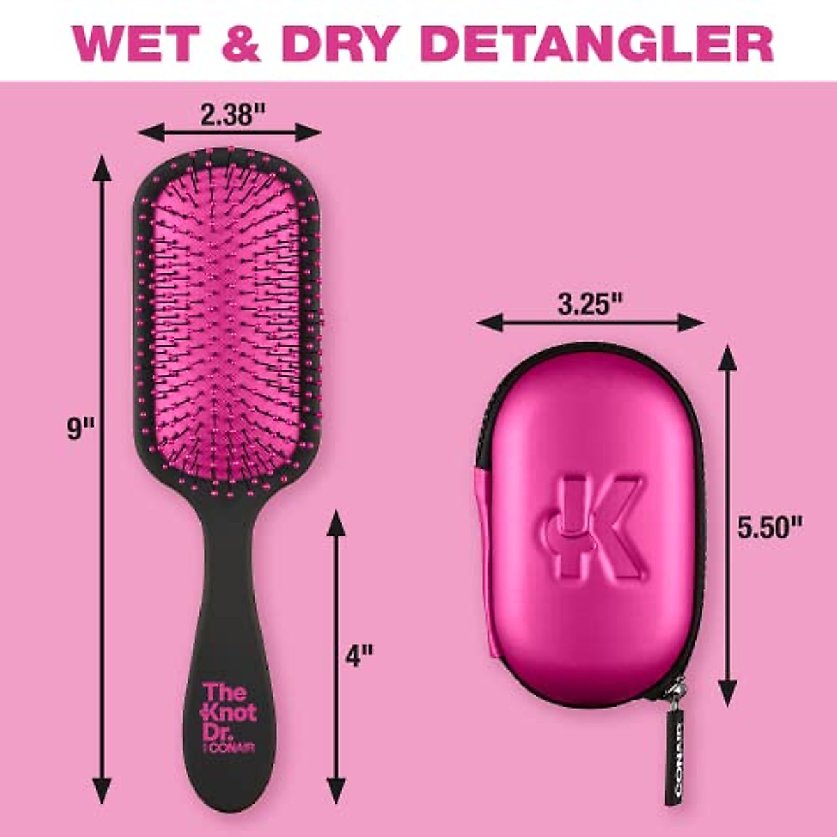 The Knot Dr. by Conair Wet & Dry Detangler Brush - All Hair Types