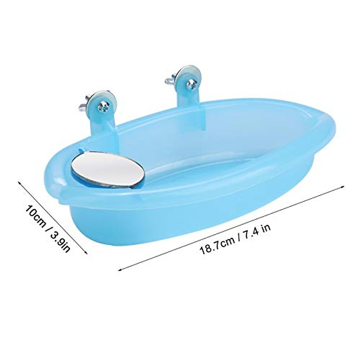 Bird Bathing Box, Blue Pet Parakeet Bird Bath Bird Bath Cage with Mirror Bird Bathtub Bird Cage Accessories for Small Birds Budgies Lovebirds Canary