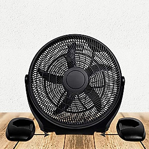 HealSmart 20 Inch 3-Speed Plastic Floor Fans Quiet for Home Commercial, Residential, and Greenhouse Use, Outdoor/Indoor, Black